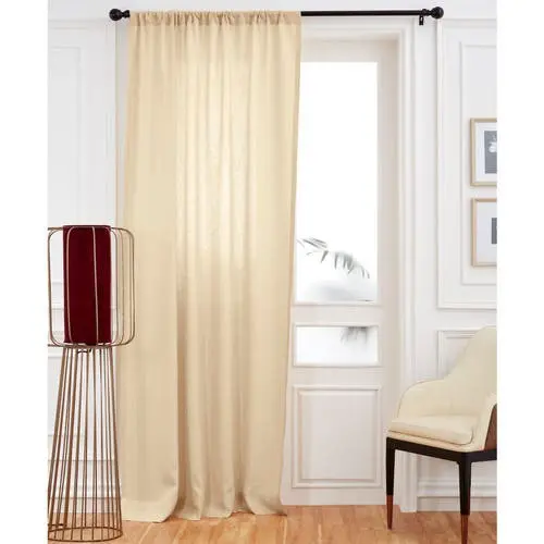 Solino Home Linen Curtain With Light Filtering Rod Pocket For Living Room - Beige