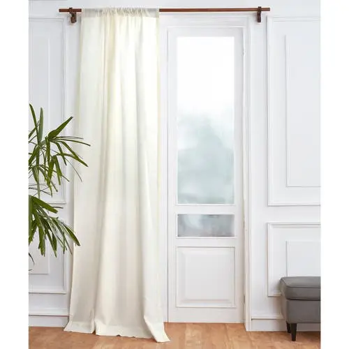 Solino Home Linen Curtain With Light Filtering Rod Pocket For Living Room - Ivory
