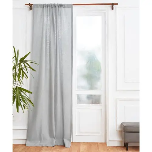 Solino Home Linen Curtain With Light Filtering Rod Pocket For Living Room - Soft Grey