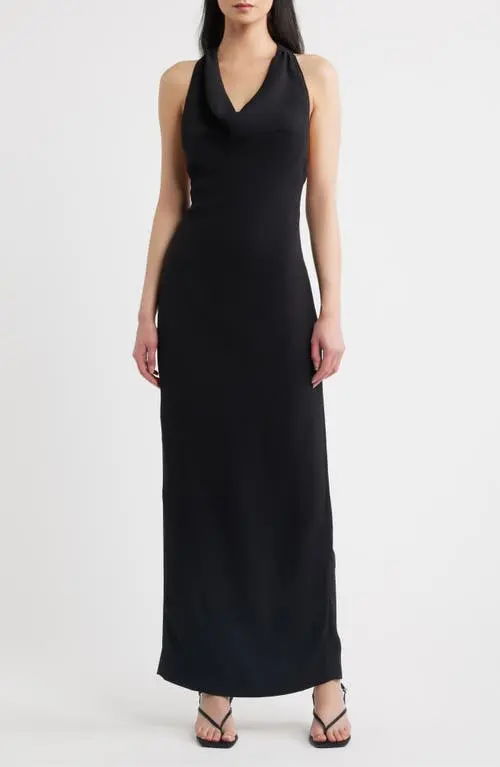 Torn By Ronny Kobo Rachel Halterneck Sheath Dress - Licorice