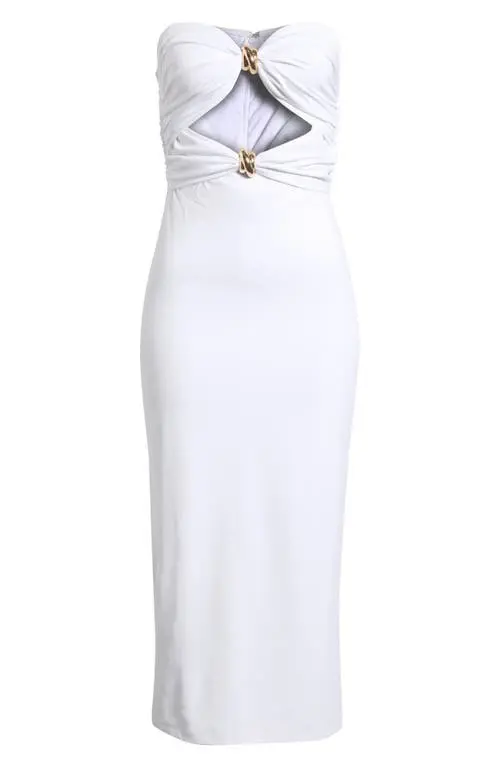 Torn By Ronny Kobo Sandrine Strapless Cutout Detail Dress - Ivory