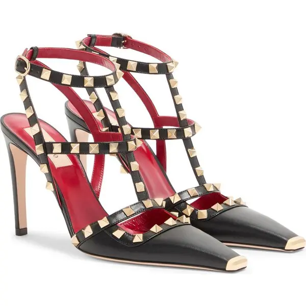 Valentino Garavani Rockstud Ankle Strap Pump - Black