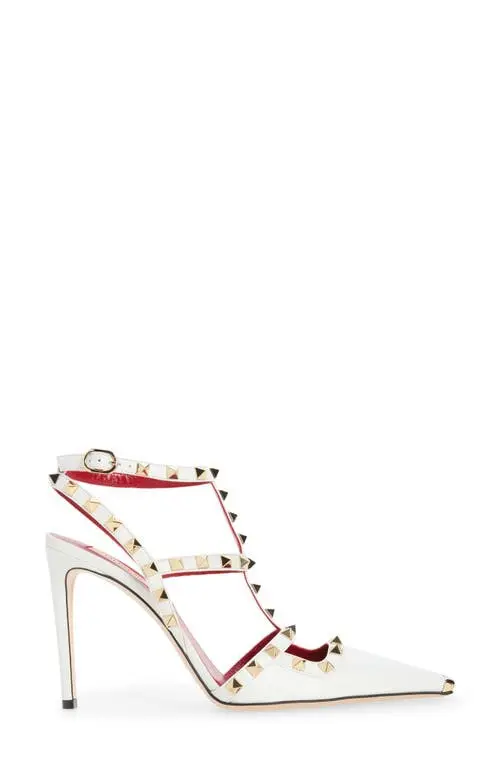 Valentino Garavani Rockstud Ankle Strap Pump - White