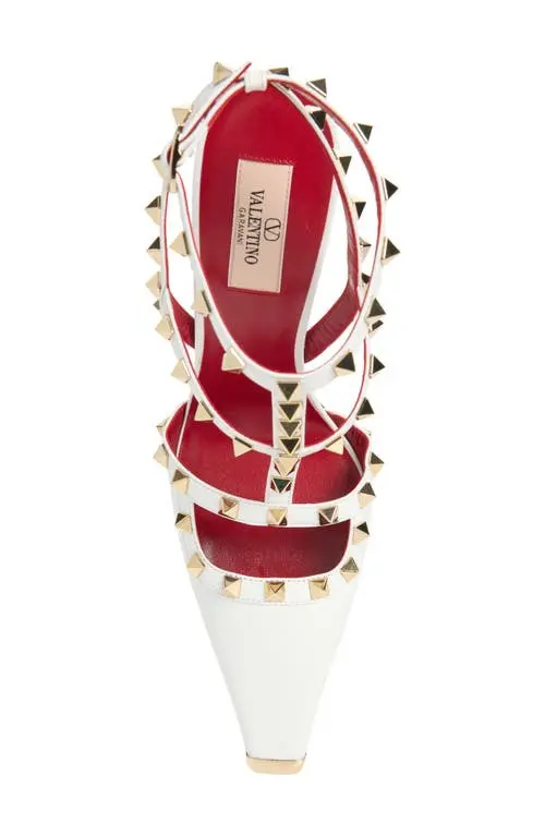 Valentino Garavani Rockstud Ankle Strap Pump - White