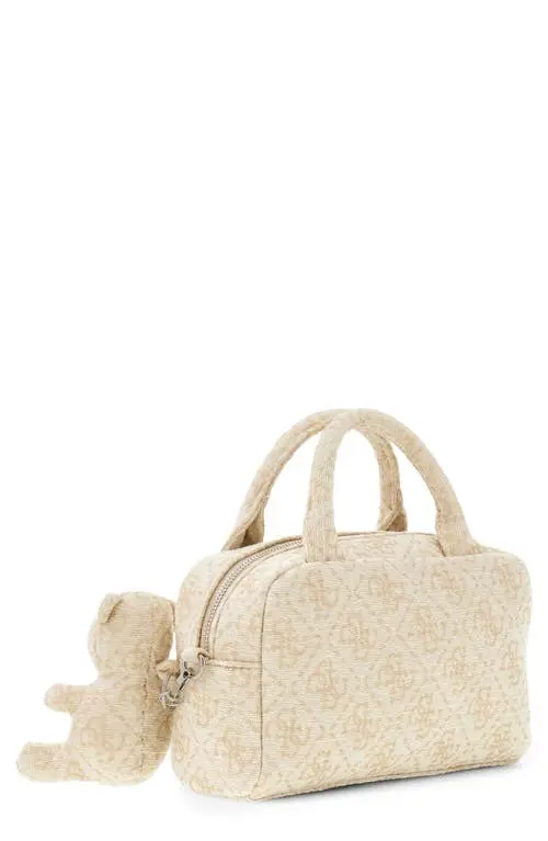 Guess Terry Cloth Crossbody Bag With Teddy Bear Charm - Beige