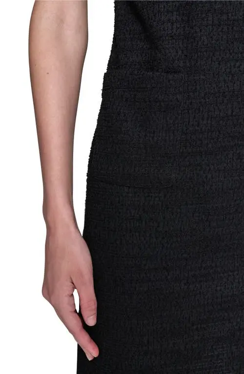 Karl Lagerfeld Paris Embellished Tweed Knit Sheath Dress - Black
