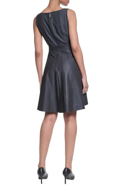Karl Lagerfeld Paris Sleeveless Denim Fit & Flare Dress