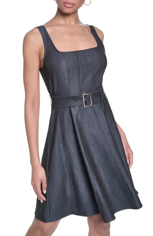 Karl Lagerfeld Paris Sleeveless Denim Fit & Flare Dress