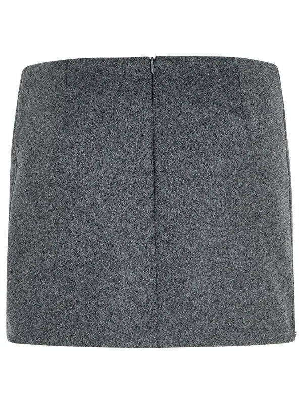 Sportmax Poggio' Grey Virgin Wool Skirt