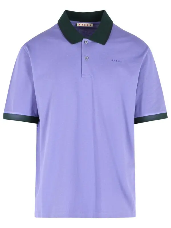 Marni Cotton Polo Shirt - Purple