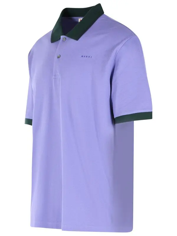 Marni Cotton Polo Shirt - Purple