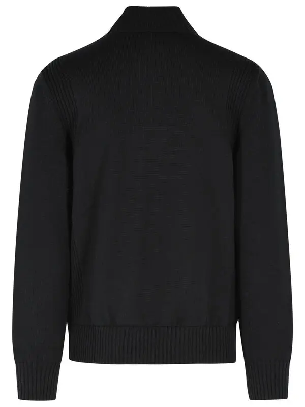 Moncler Virgin Wool Cardigan - Black