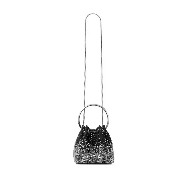 JIMMY CHOO Crystal Embellished Drawstring Tote Bag