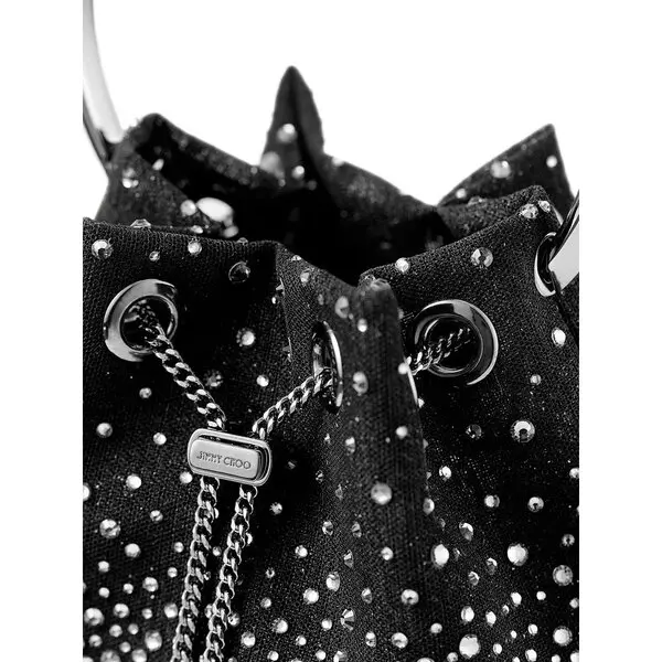 JIMMY CHOO Crystal Embellished Drawstring Tote Bag