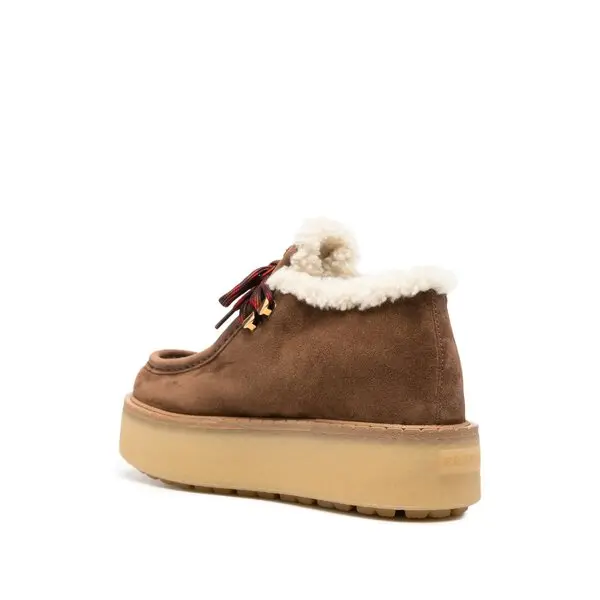 Prada Shoes With Tie Fastening And Shearling Trim