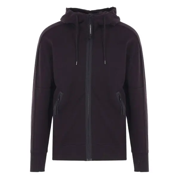 C.P. COMPANY Zip-up Cotton Hoodie With Goggles Detail