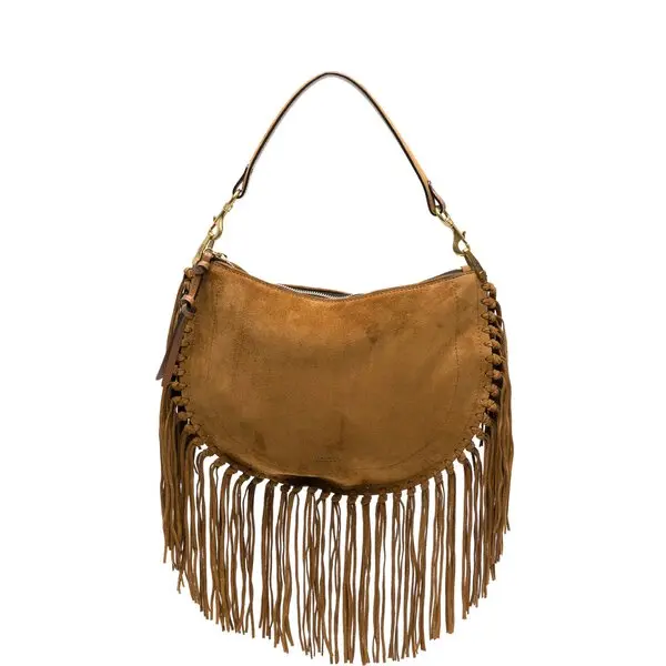Isabel Marant Étoile Suede Shoulder Bag With Fringe Detail - Brown