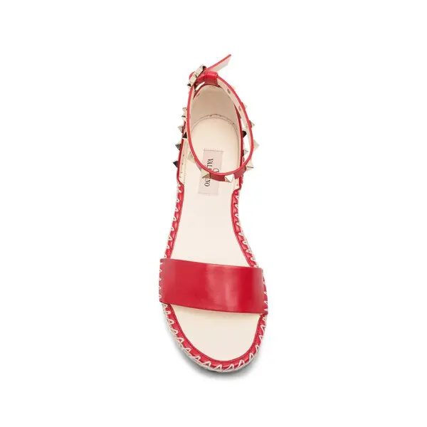 Valentino Garavani Studded Espadrille Wedge Sandals