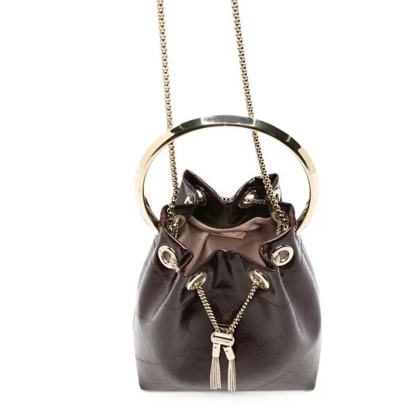 JIMMY CHOO Drawstring Mini Bag With Gold-tone Hardware - Red