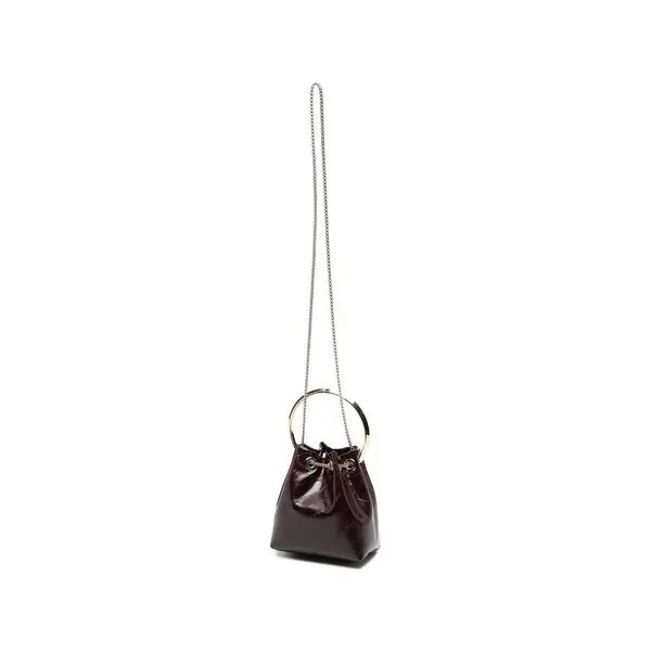 JIMMY CHOO Drawstring Mini Bag With Gold-tone Hardware - Red
