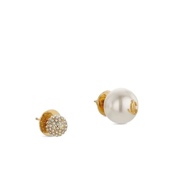 JIMMY CHOO Mismatched Stud Earrings With Pearl And Crystal Embellishments