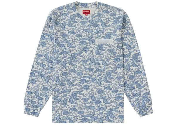 Supreme Damask Long Sleeve Top - Royal