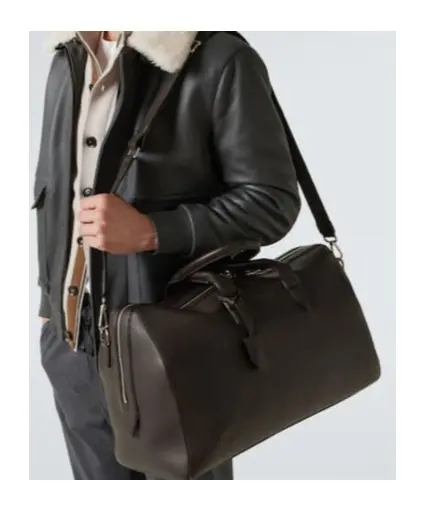 Brioni Leather Duffel Bag