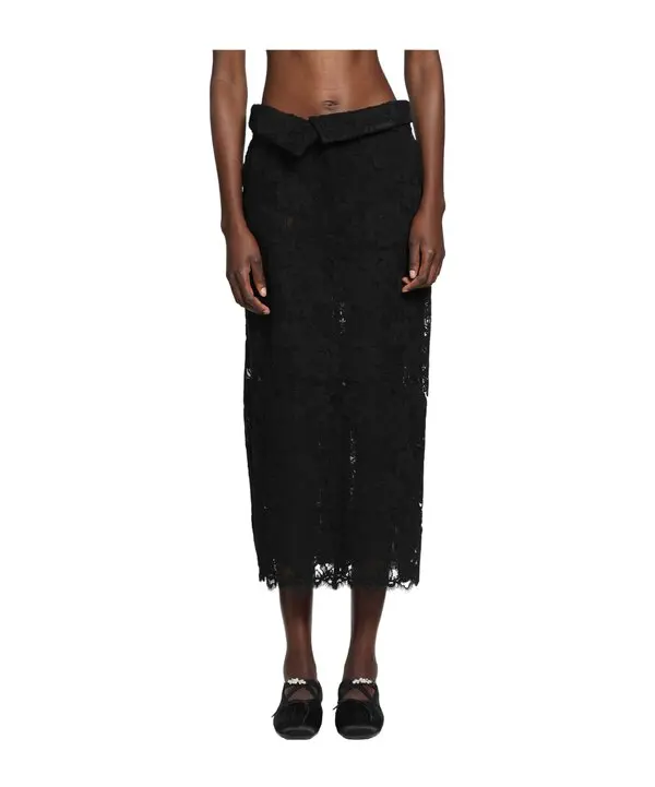 Simone Rocha Lace Midi Skirt - Black