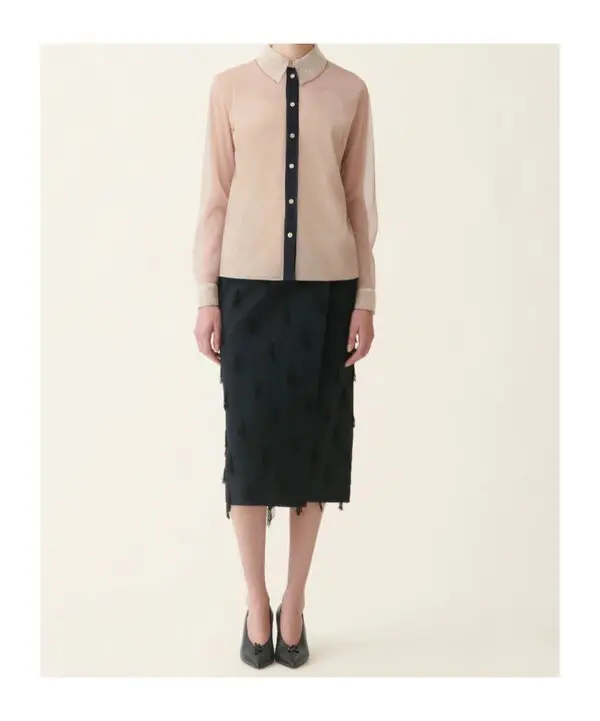 Fabiana Filippi Sheer Tulle Shirt With Lace Collar