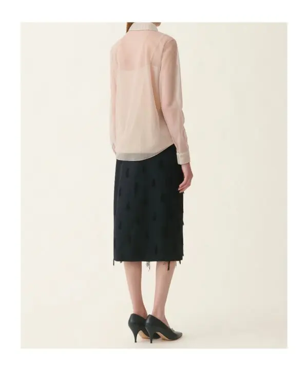 Fabiana Filippi Sheer Tulle Shirt With Lace Collar