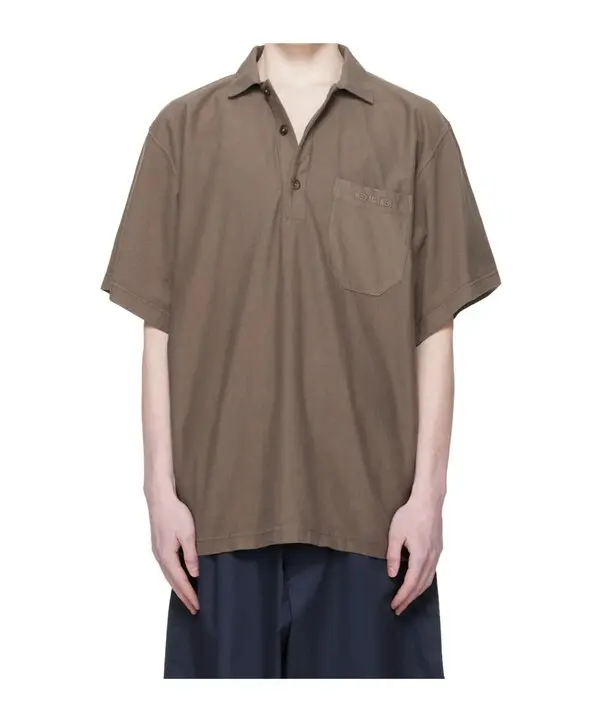 HED MAYNER Embroidered Pocket Polo T-shirt - Brown