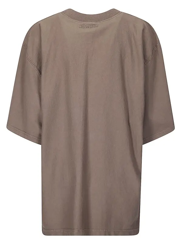 HED MAYNER Embroidered Oversized T-shirt - Brown