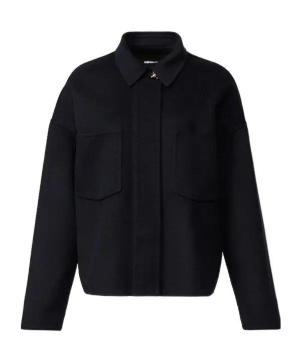 Fabiana Filippi Cropped Wool Shirt Jacket With Filo Diamante Detail