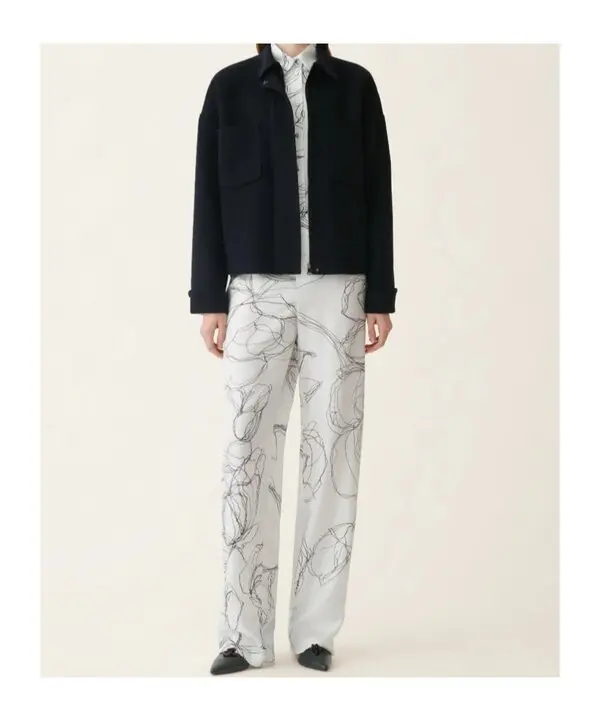 Fabiana Filippi Cropped Wool Shirt Jacket With Filo Diamante Detail