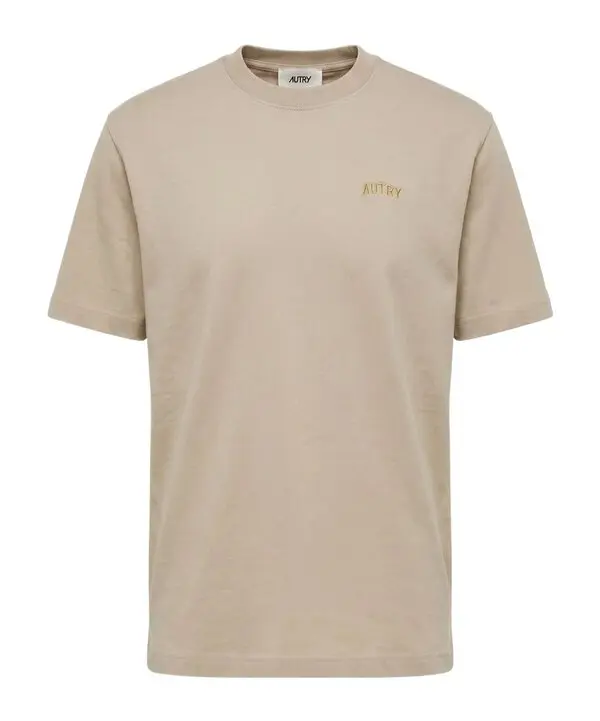 AUTRY Logo-embroidered T-shirt - Nude