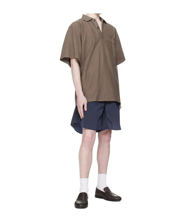 HED MAYNER Curved Elastic Waist Shorts