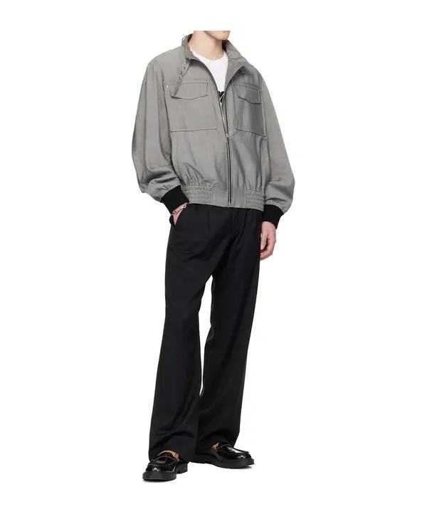 LANVIN Wool Blend Zip-up Casual Jacket