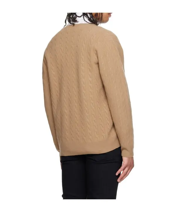 TOM FORD Cable Knit Wool Long-sleeved V-neck Sweater