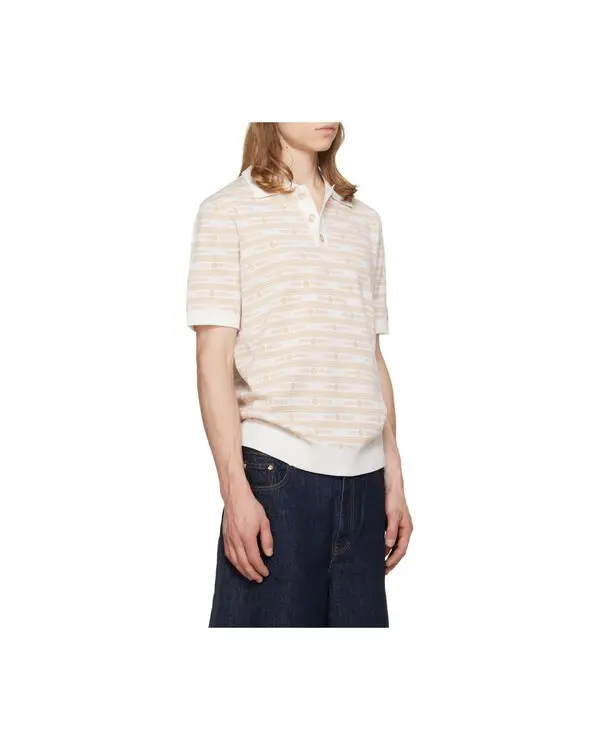 Casablanca Knit Logo Short Sleeve Polo Shirt