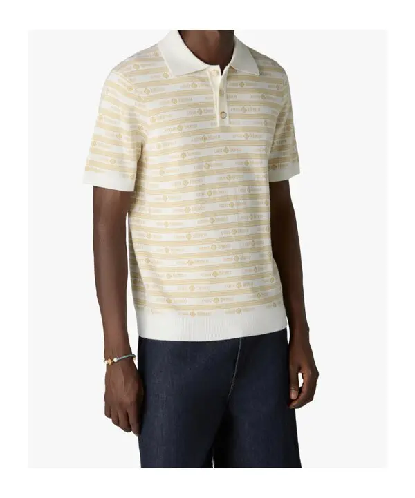 Casablanca Knit Logo Short Sleeve Polo Shirt