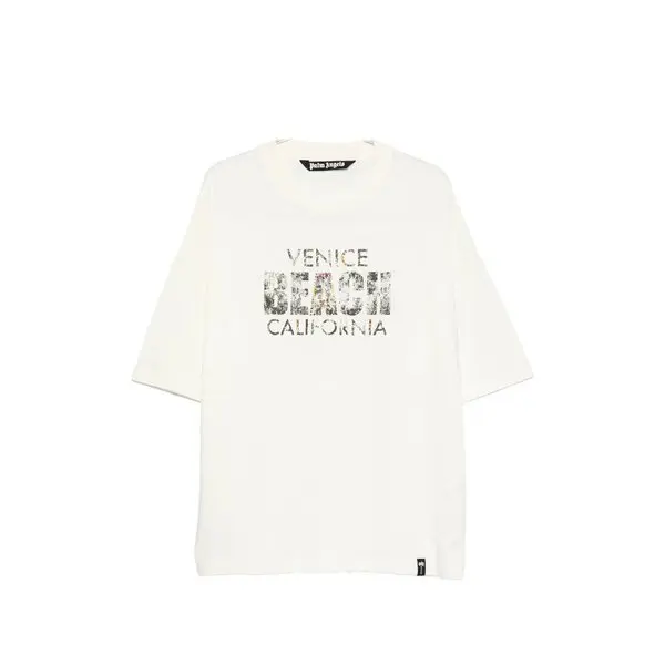 Palm Angels Neutrals T-shirts & Vests T-shirts - Cream