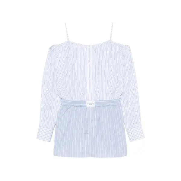 Alexander Wang Off-the-shoulder Stripe Dress - Blue