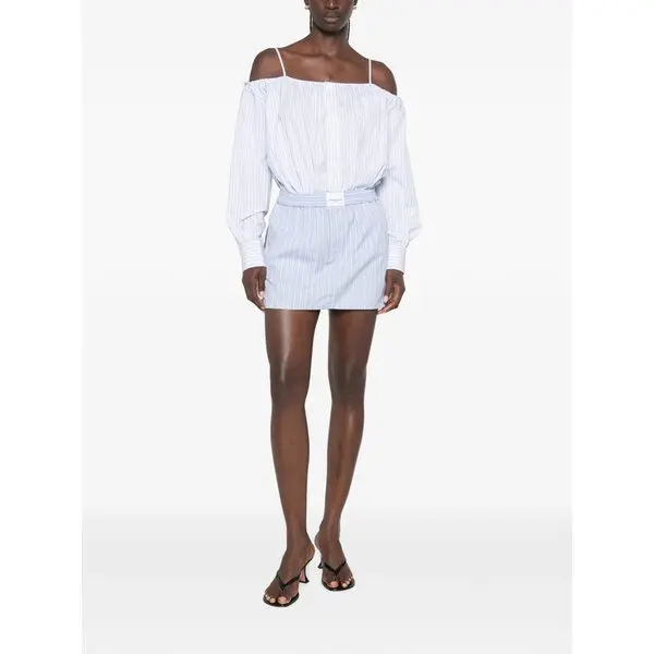 Alexander Wang Off-the-shoulder Stripe Dress