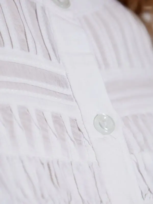 Isabel Marant Étoile White Pleated Cotton Shirt