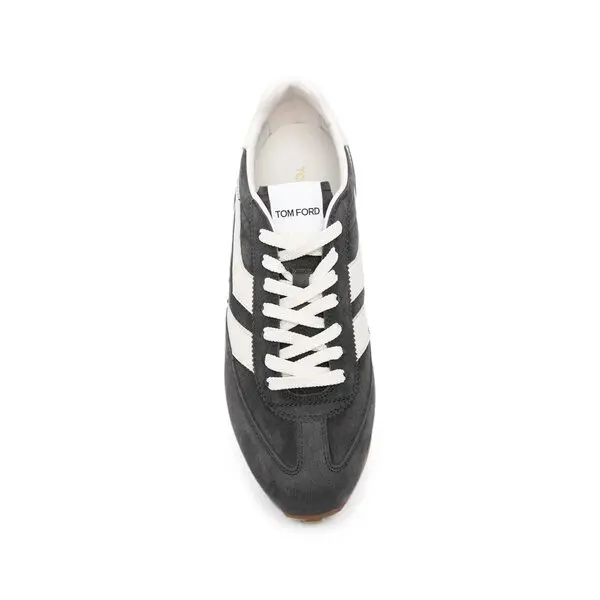 TOM FORD Dark Grey Suede Low-top Sneakers - Gray