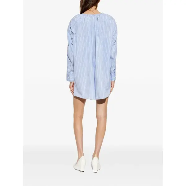 Alexander Wang Cotton Stripe Off-shoulder Day Dress - Blue