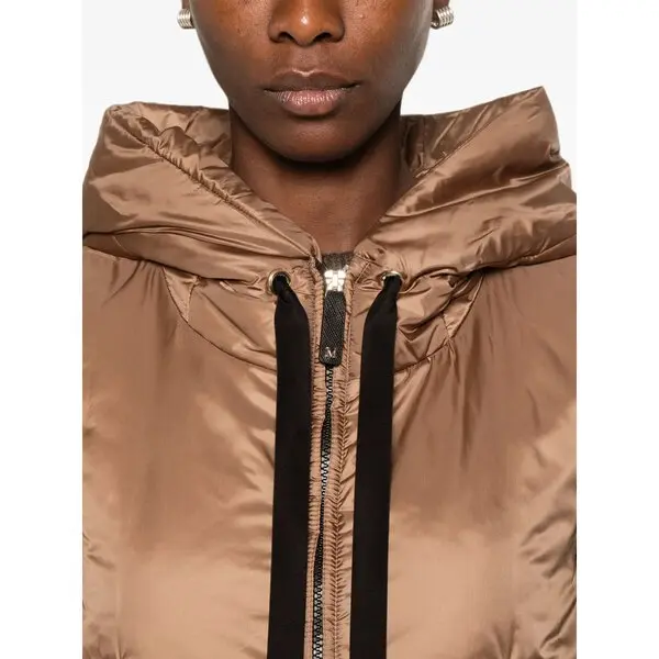 Max Mara Sleeveless Padded Jacket With Drawstring Hood - Brown