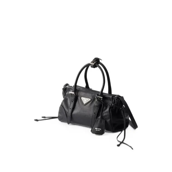 Prada Bonnie Leather Tote Bag - Black