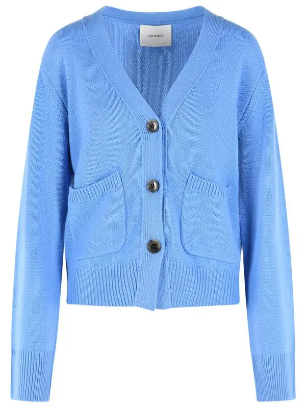 LISA YANG Danni Light Cashmere Cardigan - Blue
