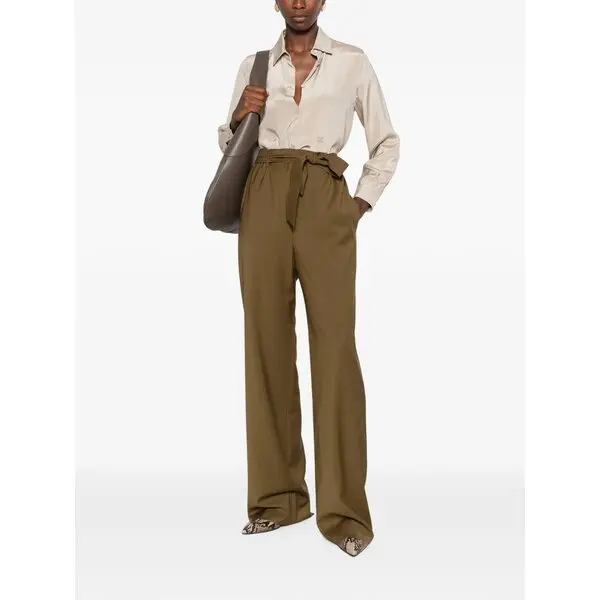 Max Mara Beige Silk Embroidered Logo Shirt - Cream
